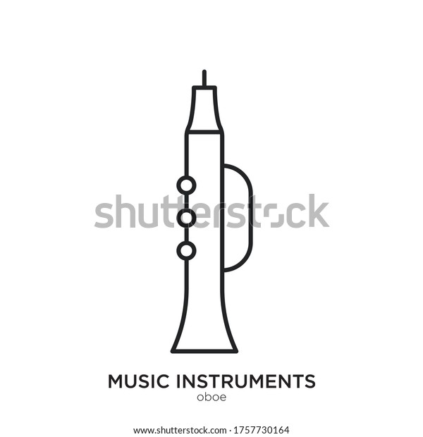Oboe Outline Isolated On White Background Stock Vector (Royalty Free ...