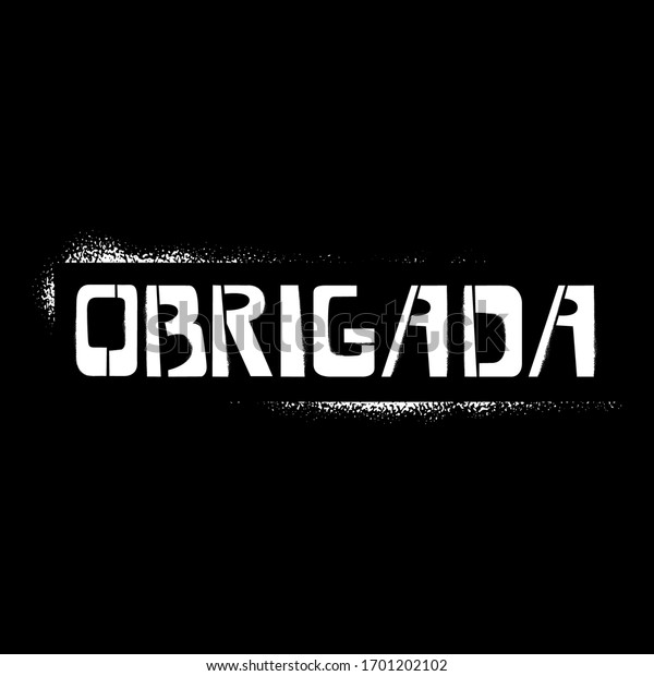 Obrigada Stencil Graffiti Lettering On Black Stock Vector (Royalty Free ...