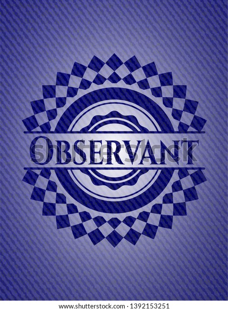 Observant Emblem Jean Texture Vector Illustration Stock Vector (Royalty ...