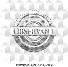 Observant Grey Emblem Cube White Background Stock Vector (Royalty Free ...