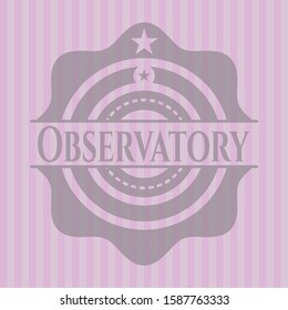 Observatory Vintage Pink Emblem Vector Illustration Stock Vector ...