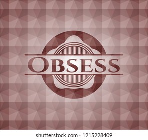 Obsess Red Seamless Emblem Geometric Background Stock Vector (Royalty ...