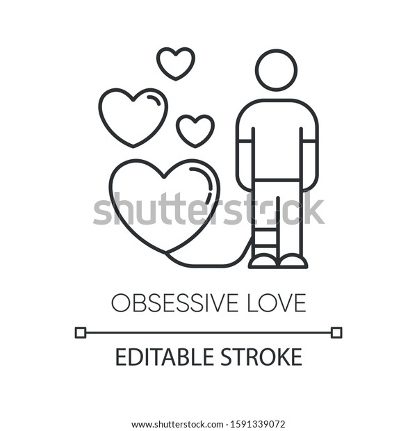 Obsessive Love Linear Icon Possessive Relationship Stock Vector ...