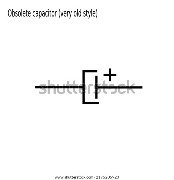 Obsolete Capacitor Symbols Electronic Capacitor Symbol: เวกเตอร์สต็อก ...