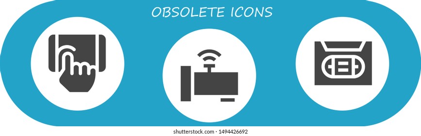 Obsolete Icon Set 3 Filled Obsolete Stock Vector (Royalty Free) 1494426692
