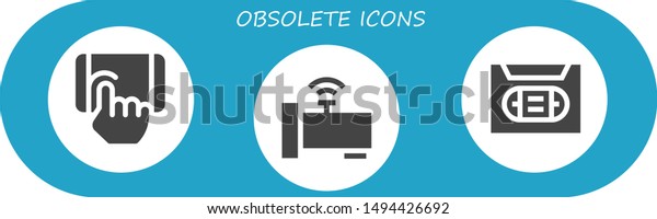 Obsolete Icon Set 3 Filled Obsolete Stock Vector (Royalty Free) 1494426692