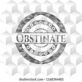 Obstinate Grey Emblem Cube White Background Stock Vector (Royalty Free ...