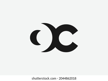 Oc Logo Design Icon Letter White Stock Vector (Royalty Free) 2044862018