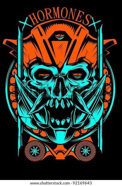 Occult Skull Stock Vector (Royalty Free) 92169643 | Shutterstock