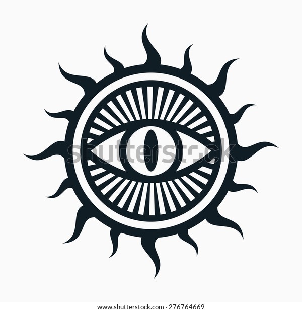 Occult Symbol Eye Sun Symbol Stock Vector (Royalty Free) 276764669