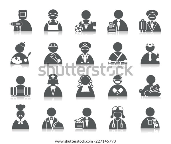 Occupation Icons Stock Vector (Royalty Free) 227145793