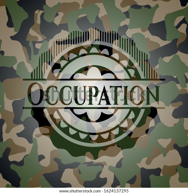 Occupation On Camo Texture Vector Illustration Stock Vector (Royalty ...