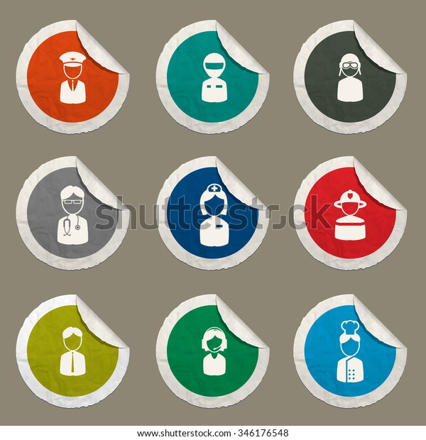 Occupation Sticker Icons Web Stock Vector (Royalty Free) 346176548 ...
