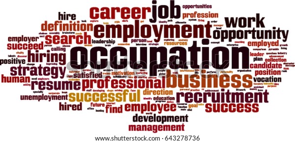 Vektor Stok Occupation Word Cloud Concept Vector Illustration (Tanpa ...