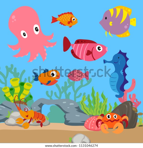Ocean Background Vector Design Stock Vector (Royalty Free) 1131046274 ...