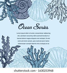 Ocean Blue Illustration Design Template Stock Vector (Royalty Free ...