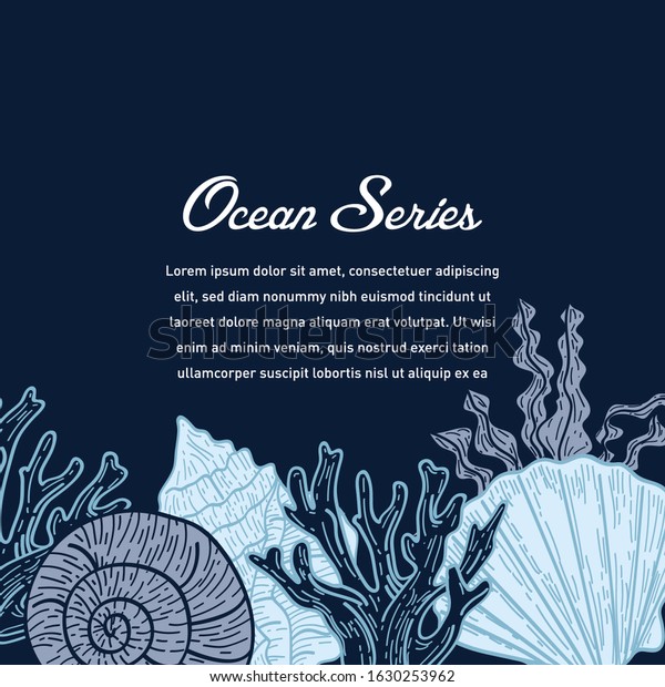 Ocean Blue Illustration Design Template Stock Vector (Royalty Free ...