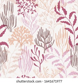 Marine Plants Background Seaweed Seamless Pattern: vetor stock (livre ...