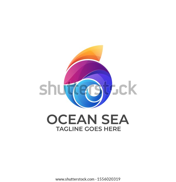 Ocean Design Concept Illustration Vector Template Stock Vector (Royalty ...