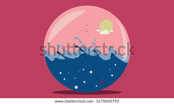 Ocean Fish Ball Flat Design Stock Vector (Royalty Free) 1678600792 ...