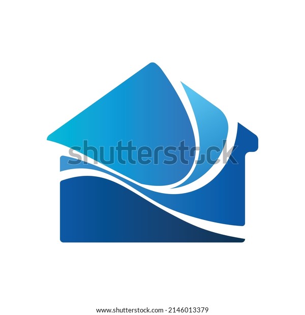 Ocean House Logo Simple Modern Eps Stock Vector (Royalty Free ...