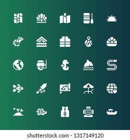 Ocean Icon Set Collection 25 Filled Stock Vector (Royalty Free ...