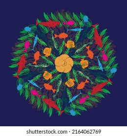 Ocean Mandala Illustrations Vectors Art Stock Vector (Royalty Free ...