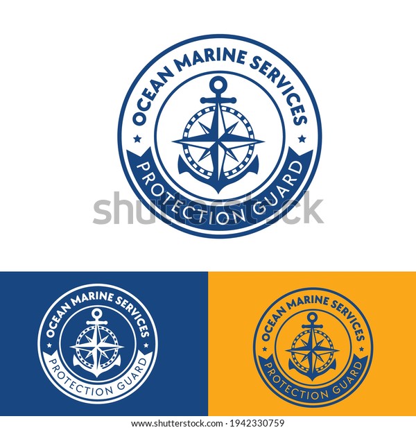 Ocean Marine Services Logo Blue Color Stock Vector (Royalty Free ...