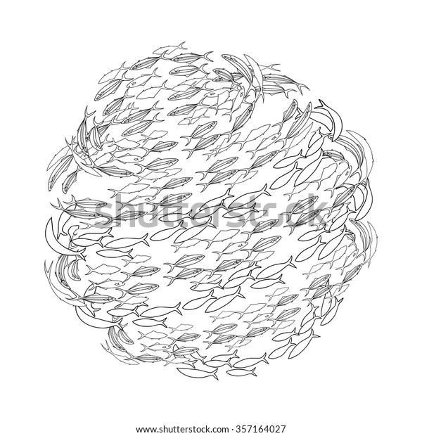 Ocean School Fish Form Sphere Vector Stock Vector (Royalty Free) 357164027