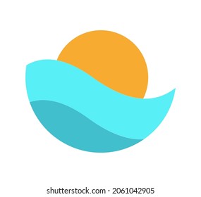 Ocean Sun Logo Vector Design Template Stock Vector (Royalty Free ...