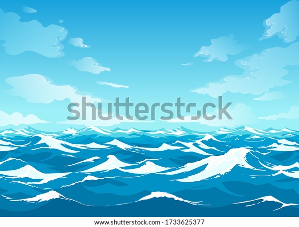 Ocean Surface Sea Vector Illustration Water Stock Vector (Royalty Free ...