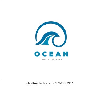 Ocean Wave Line Art Logo Symbol Stock Vector (Royalty Free) 1766337341 ...
