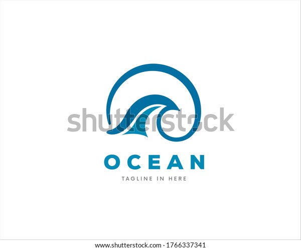 Ocean Wave Line Art Logo Symbol Stock Vector (Royalty Free) 1766337341 ...