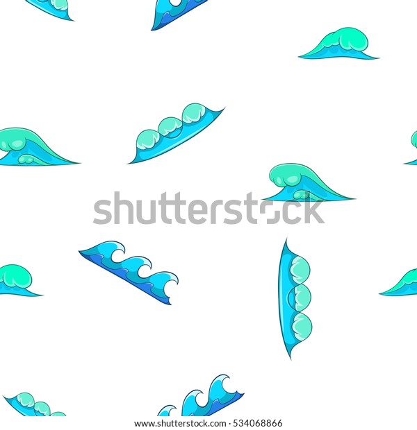 Ocean Wave Pattern Cartoon Illustration Ocean 스톡 벡터(로열티 프리) 534068866 ...