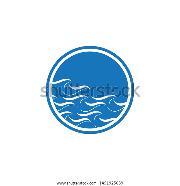 Ocean Wave Symbol Icon Logo Template: vector de stock (libre de ...