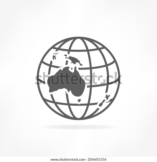 Oceania Continent Icon Stock Vector (Royalty Free) 206601556