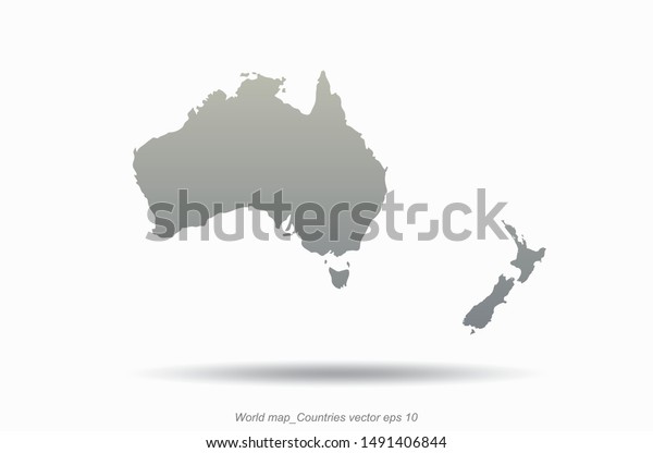 Oceania Countries World Map Outline Vector Stock Vector (Royalty Free ...