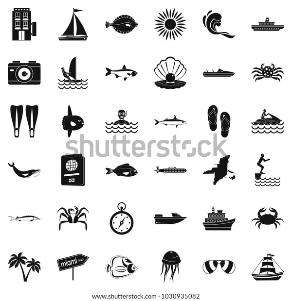 Oceanic Icons Set Simple Set 36 Stock Vector (Royalty Free) 1030935082 ...