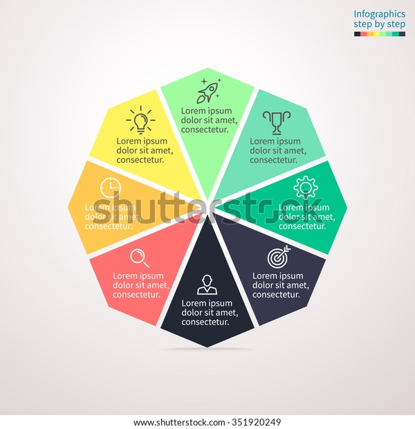 Octagon Diagram Chart Graph 8 Steps Stock Vector (Royalty Free ...