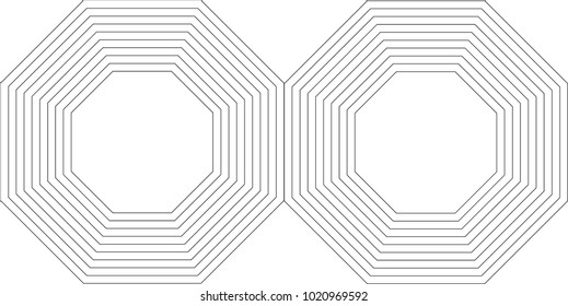 Blended Lines Octagon Square Mirror Image Stock Vector (Royalty Free ...