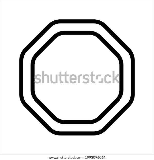 Octagon Icon Geometry Octagonal On White Stock Vector (Royalty Free ...