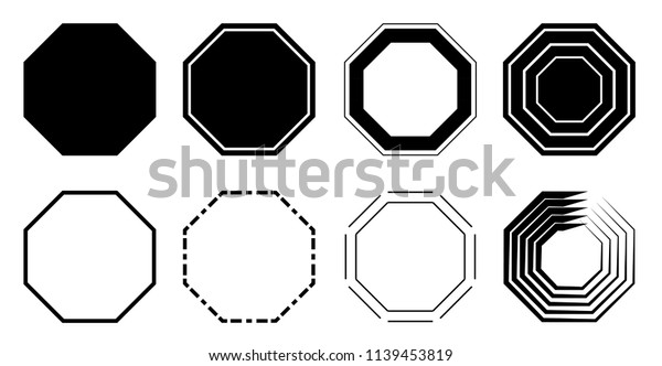 Octagon Icon Pack Geometry Octagonal Eight Stock Vector (Royalty Free ...