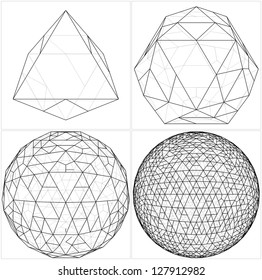 Octahedron Ball Sphere Lines Vector Stock Vector (Royalty Free ...