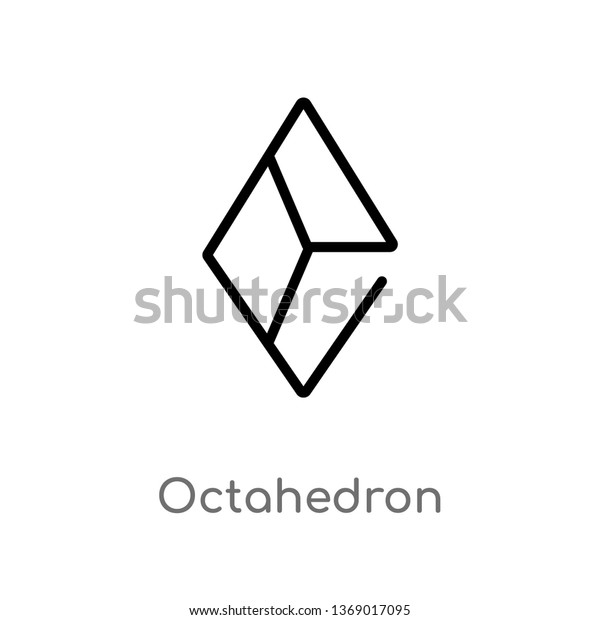 Octahedron Vector Line Icon Simple Element Stock Vector (Royalty Free ...