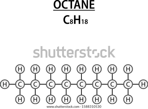 Octane Structural Formula C8h18 Black On Stock Vector (Royalty Free ...