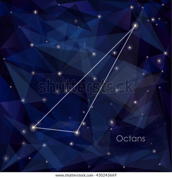 Octans Constellation Night Sky Background S Stock Vector (Royalty Free ...