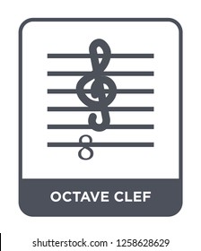 Octave Clef Icon Vector On White Stock Vector (Royalty Free) 1258628629 ...