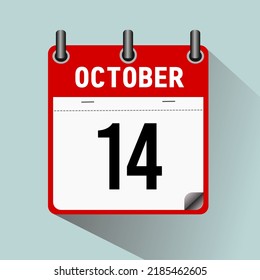October 14 Calendar Icon Vector Illustration Stock Vector (Royalty Free ...