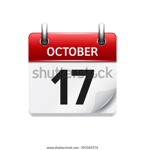 October 17 Vector Flat Daily Calendar Stock Vector (Royalty Free) 393585976