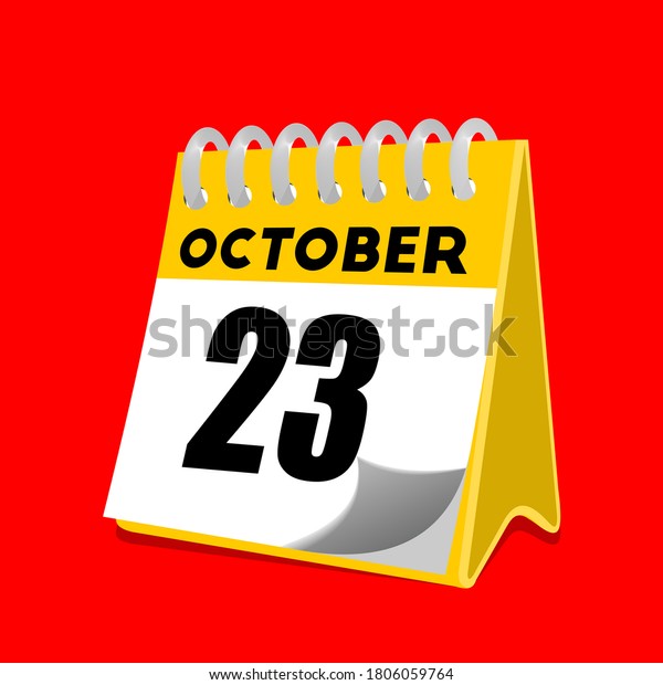October 23 Calendar Icon Vector Illustration Stock Vector (Royalty Free ...